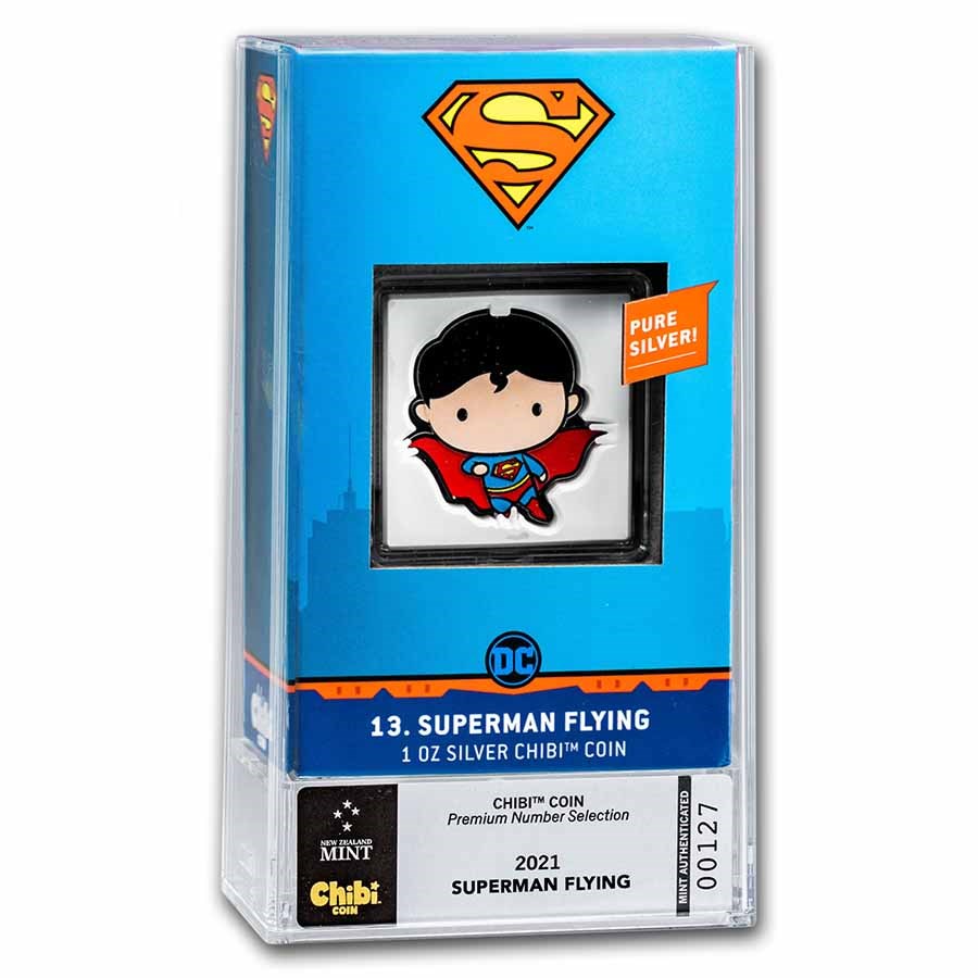 Buy 2021 Niue 1 oz Ag Chibi Coin: Superman Flying (Numbered Premium ...