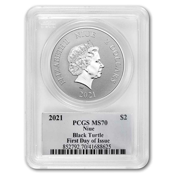 Buy 2021 Niue 1 oz Silver $2 Celestial Animal Turtle MS-70 PCGS (FDI ...
