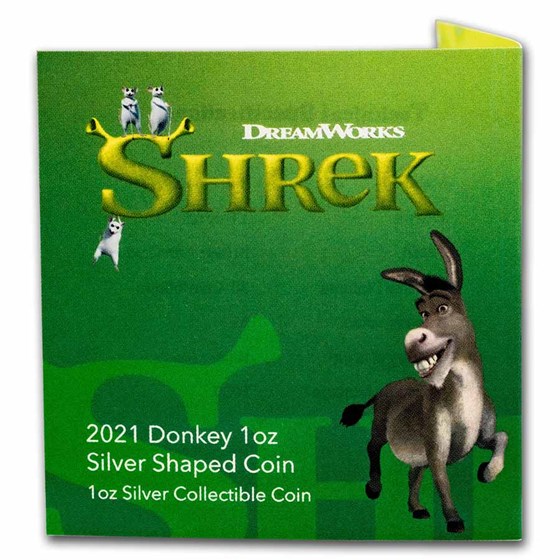 Buy 2021 Niue 1 oz Silver $2 Donkey Shaped Colorized Coin (Shrek) | APMEX