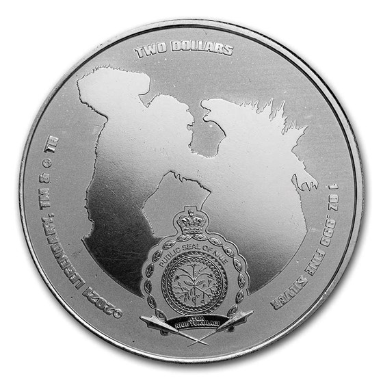 Buy 2021 Niue 1 oz Silver $2 Godzilla Coin (Abrasions) | APMEX