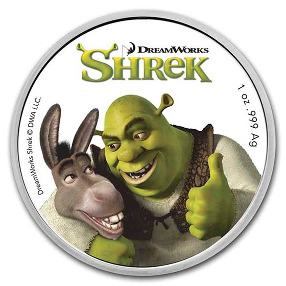 Buy 2021 1 oz $2 Silver Shrek 20th Coin Anniv Color | APMEX
