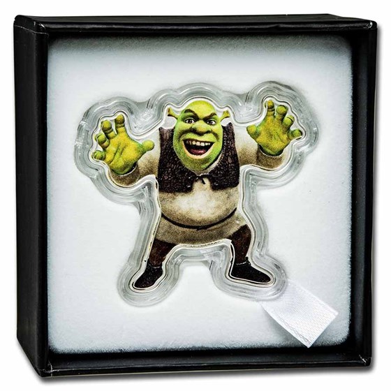 Buy 2021 Niue 1 oz Silver $2 Shrek Shaped Coin (Colorized) | APMEX