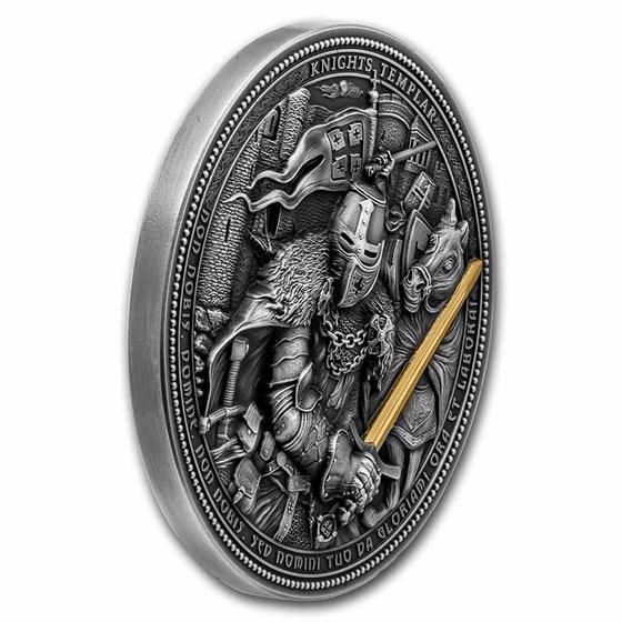 Buy 2021 Niue 2 oz Antique Silver Assassins: Knights Templar | APMEX