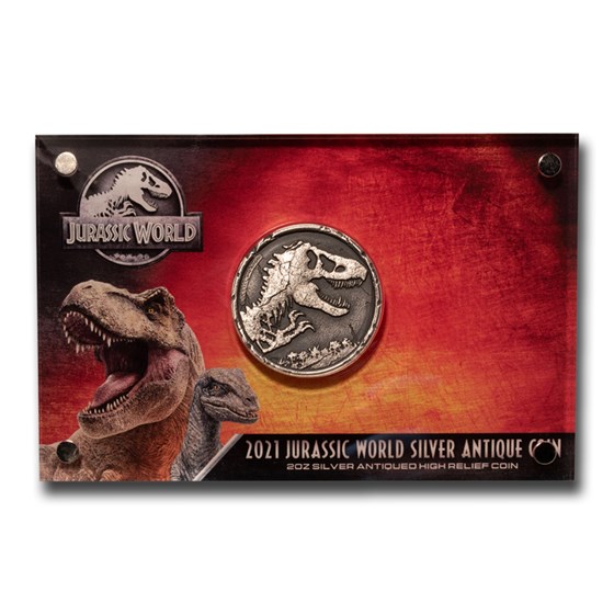 Buy 2021 NU 2 oz Ag $5 Jurassic World Antiq HR Coin | APMEX