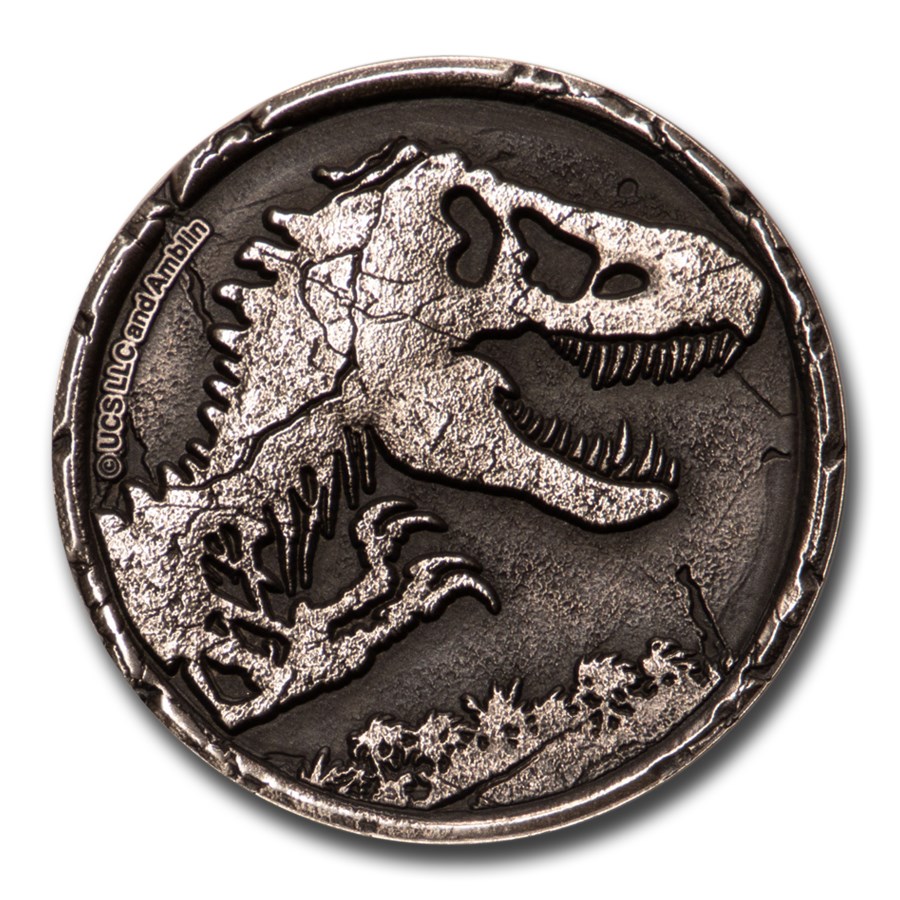 Buy 2021 NU 2 oz Ag $5 Jurassic World Antiq HR Coin | APMEX