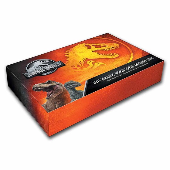 Buy 2021 NU 2 oz Ag $5 Juras World T-Rex Shaped Coin | APMEX