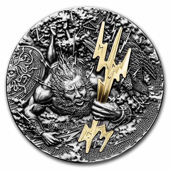 Buy 2021 Niue 2 oz Silver Antique Gods: Zeus | APMEX