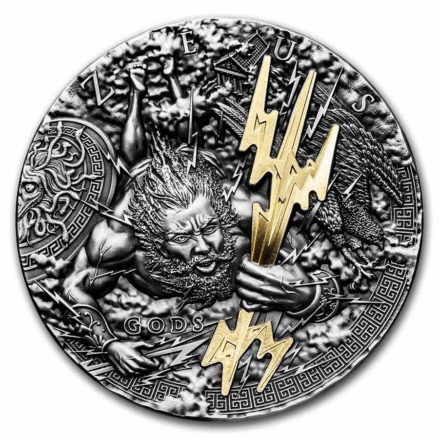 Buy 2021 Niue 2 oz Silver Antique Gods: Zeus | APMEX