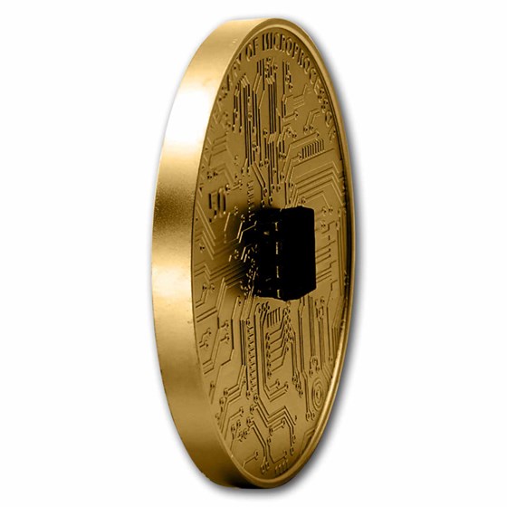 Buy 2021 Niue 2 oz Silver Microchip 50th Anniversary (Gold Gilded) | APMEX