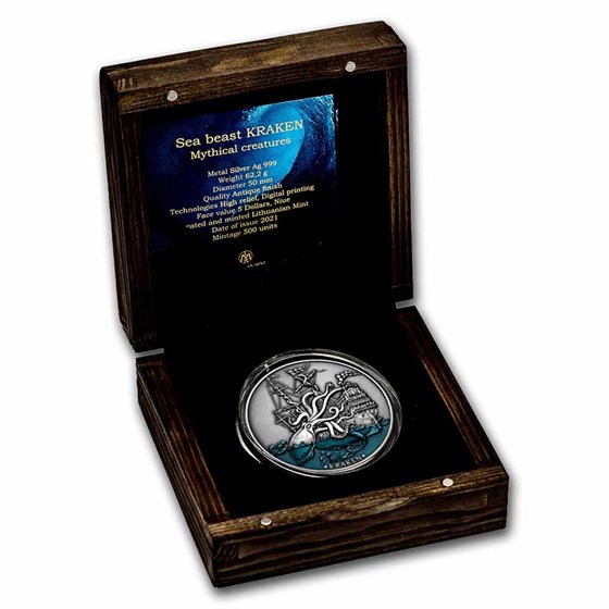 Buy 2021 2 oz Silver Kraken Beast Mythical Creatures | APMEX