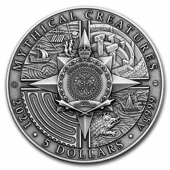 Buy 2021 2 oz Silver Kraken Beast Mythical Creatures | APMEX