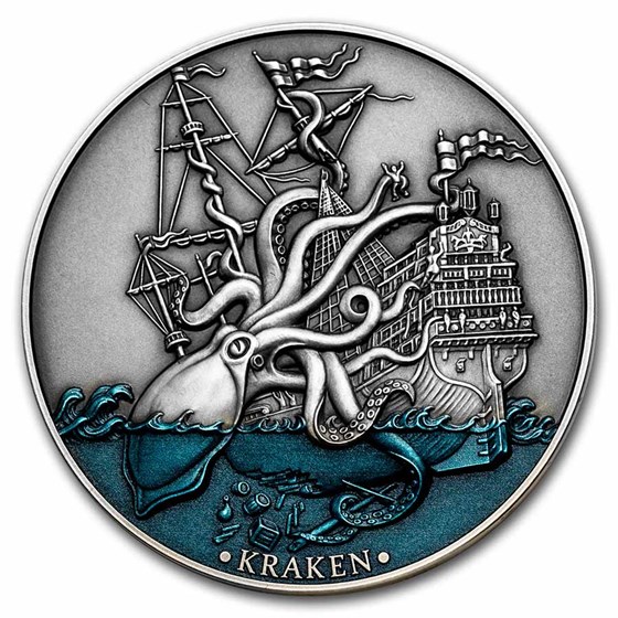 Buy 2021 2 oz Silver Kraken Beast Mythical Creatures | APMEX
