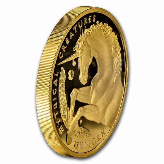 Buy 2021-P Australia 5 oz Gold Mythical Creatures Unicorn Proof | APMEX