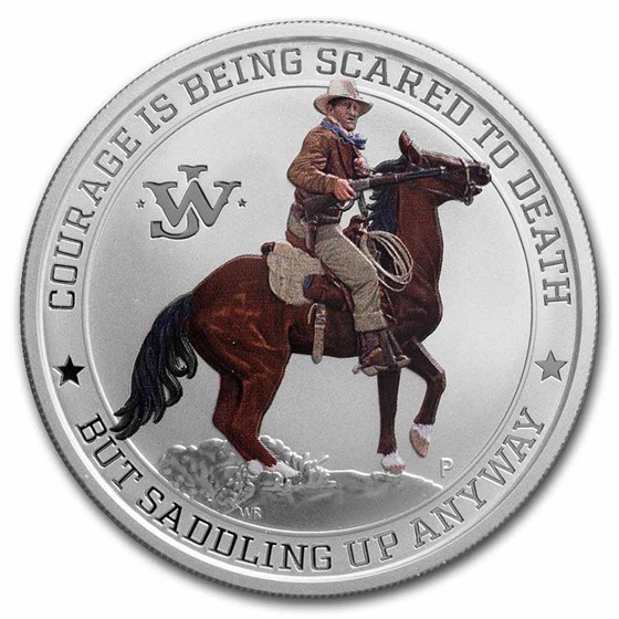 Buy 2021-P Tuvalu 1 oz Silver John Wayne Colorized Coin BU (On card ...