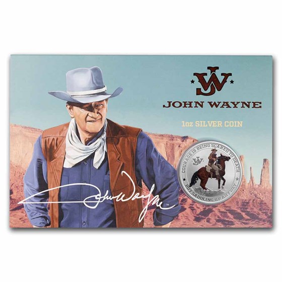 Buy 2021-P Tuvalu 1 oz Silver John Wayne Colorized Coin BU (On card ...