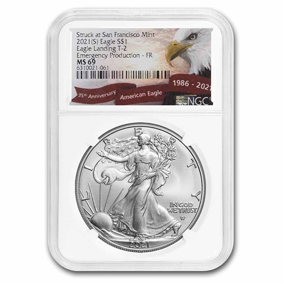 Buy 2021 (S) American Silver Eagle (Type 2) MS-69 NGC (FDI) | APMEX