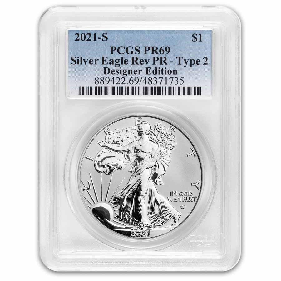 2021-S Silver Eagle (T2) Rev Proof PR-69 PCGS (Designer Set)