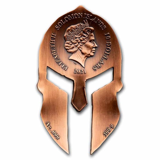 Buy 2021 Solomon Islands Silver Spartan Helmet Shaped Coin | APMEX
