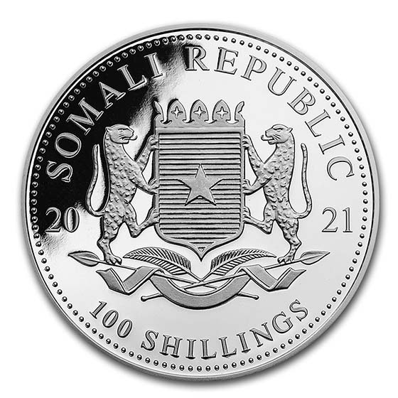 APMEX - 2021 Somalia 1 oz Silver Elephant BU