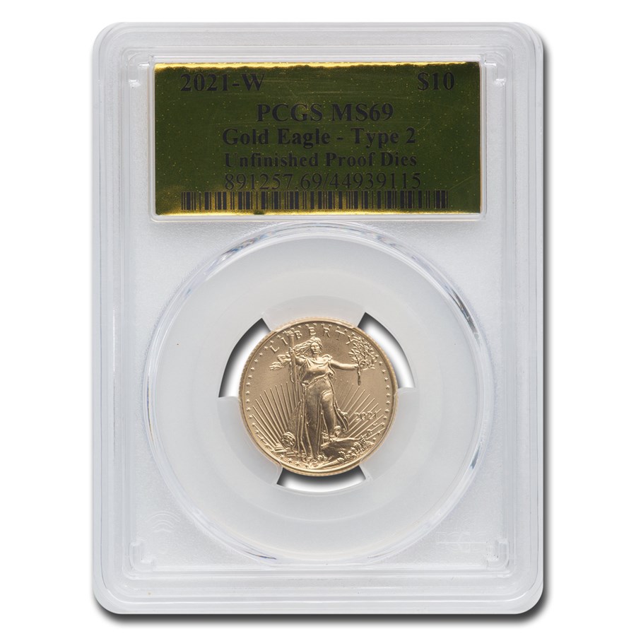 Buy 2021-W 1/4 oz Gold Eagle MS-69 PCGS (Unfinished Pf Dies Gold Lbl) | APMEX