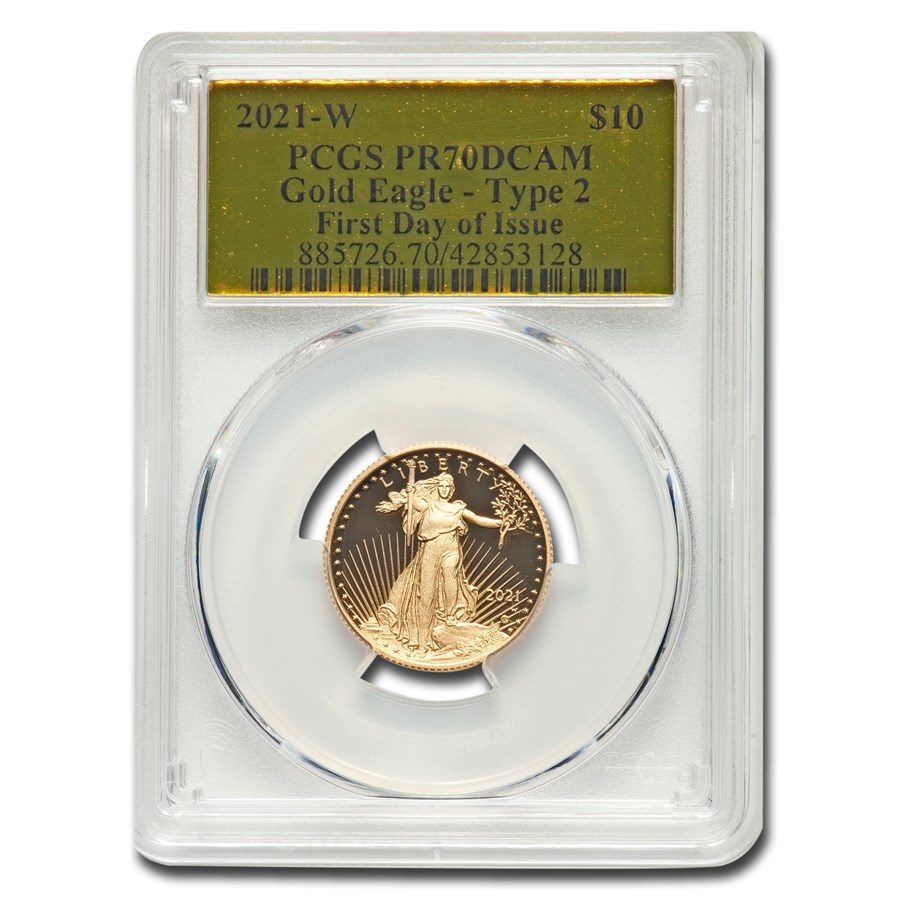 Buy 2021-W 1/4 oz PR Gold Eagle (Type 2) PR-70 PCGS (FDI, Gold Label ...