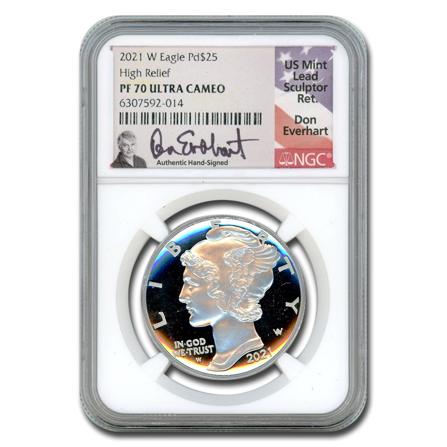 Buy 2021-W 1 oz HR Proof Palladium Eagle PF-70 NGC (Everhart Signed ...