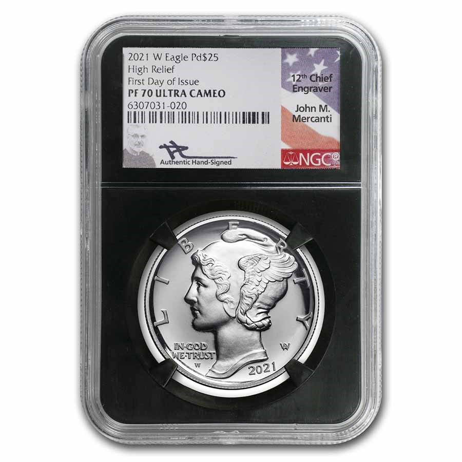 Buy 2021-W 1 oz HR Proof Palladium Eagle PF-70 NGC (FDI, Mercanti) | APMEX