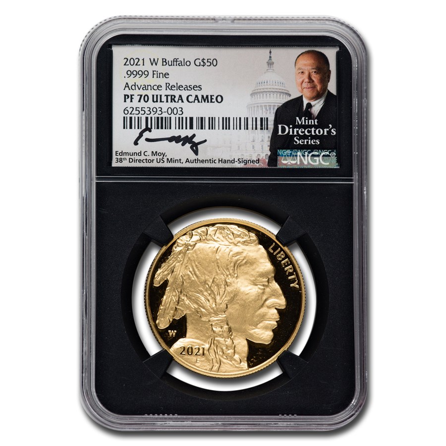 Buy 2021-W 1 oz Proof Gold Buffalo PF-70 NGC (Advanced Release, Moy) | APMEX