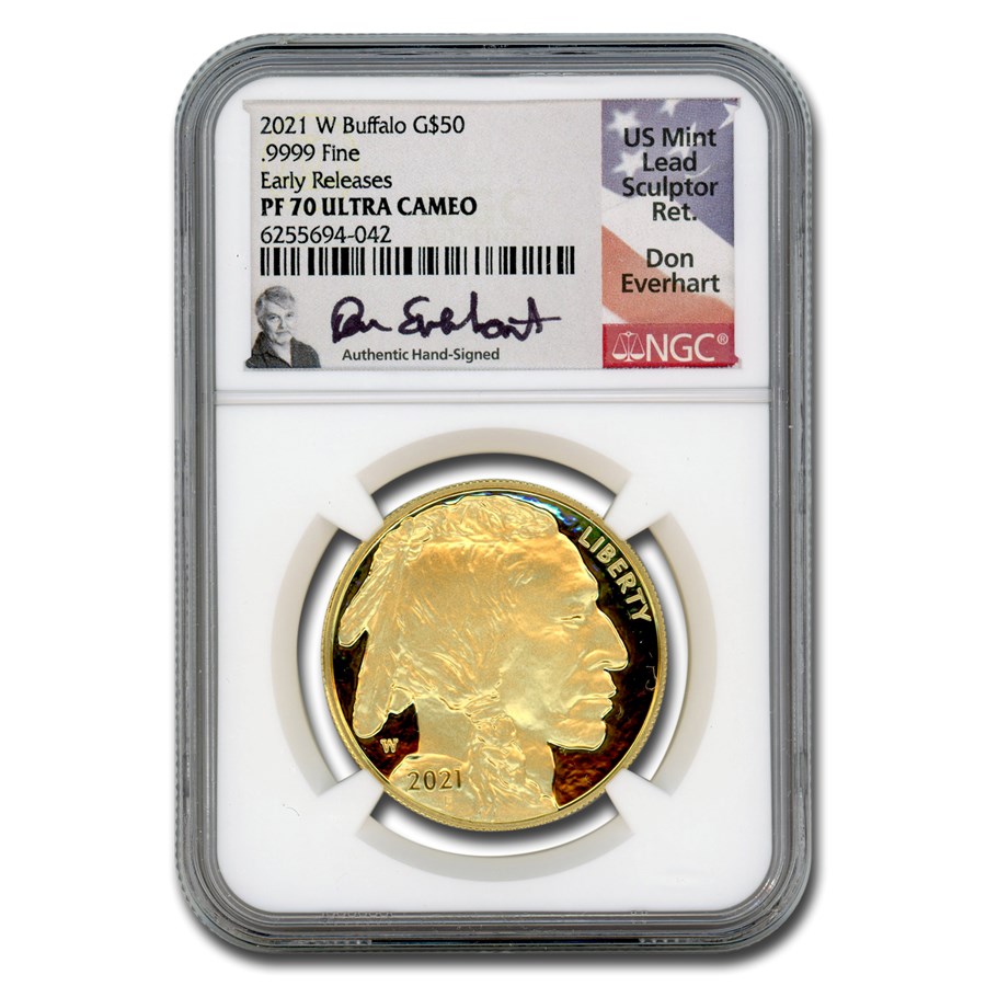 Buy 2021-W 1 oz Proof Gold Buffalo PF-70 NGC (ER, Everhart) | APMEX