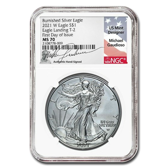 Buy 2021-W Burnished American Silver Eagle (Type 2) MS-70 NGC (FDI) | APMEX