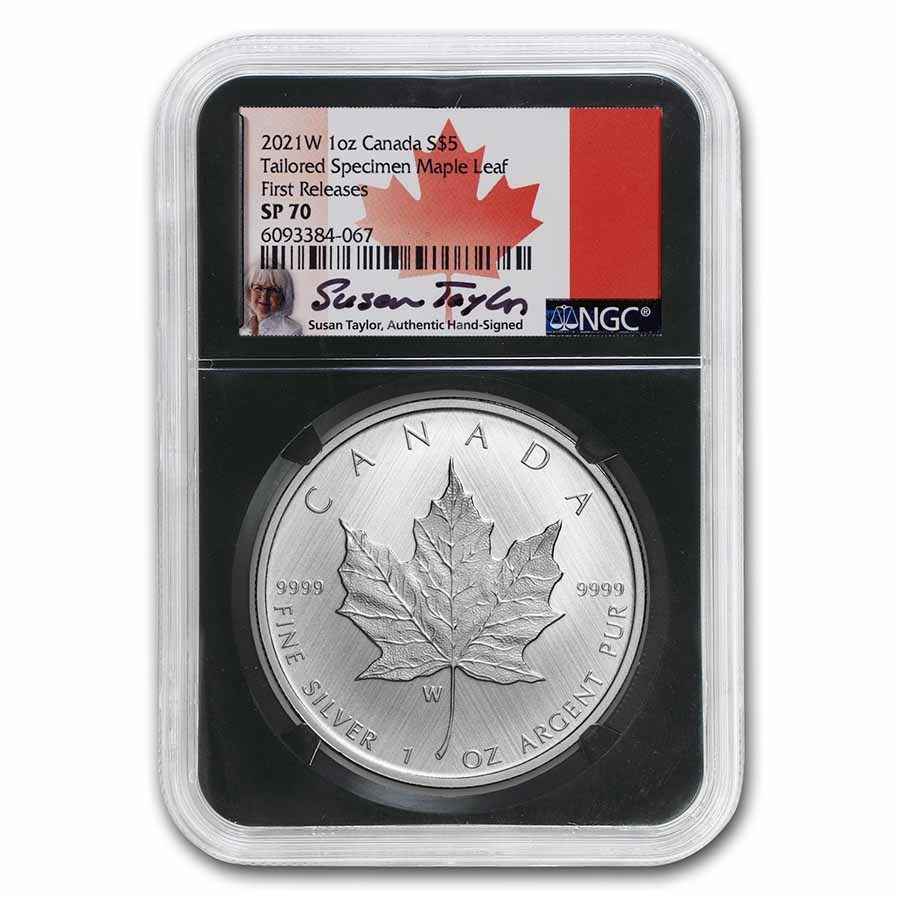 Buy 2021-W Canada 1 oz Silver Maple Leaf Tailored Specimen FR SP-70 | APMEX