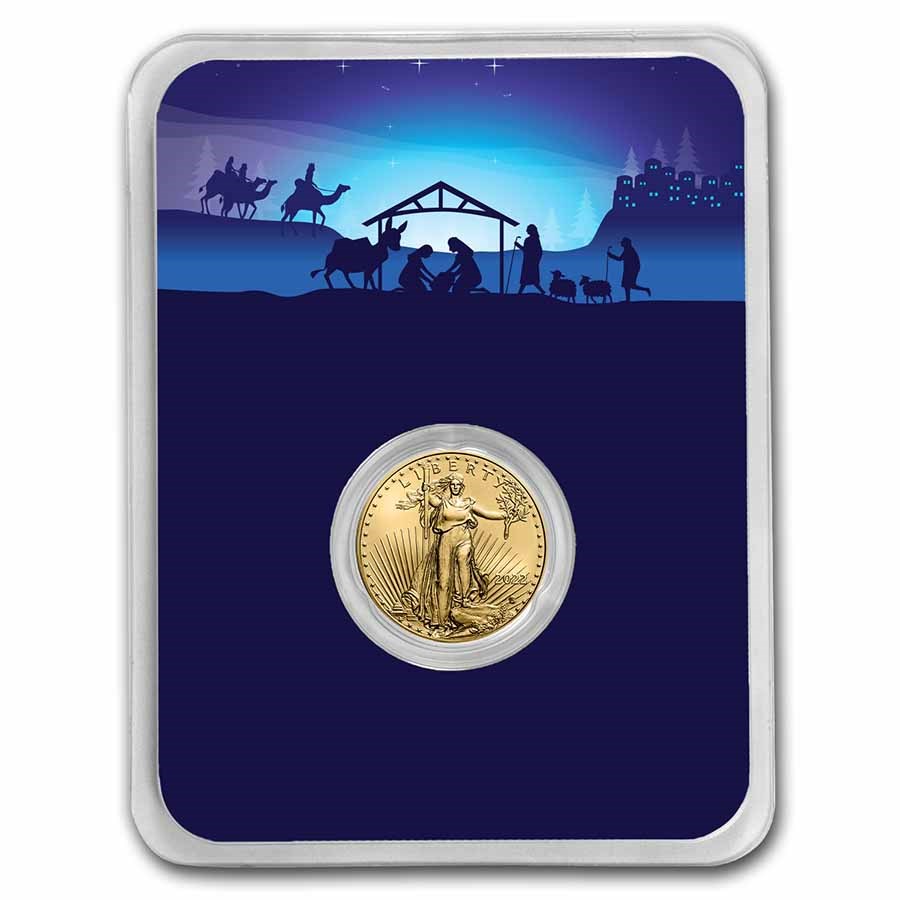 Buy 2022 1/10 oz Gold Eagle - Starry Nativity Card | APMEX