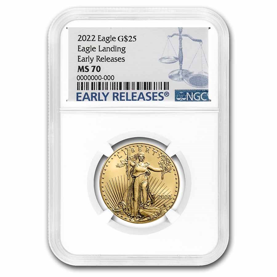 Buy 2022 1/2 oz Gold Eagle MS-70 NGC Early Releases | APMEX