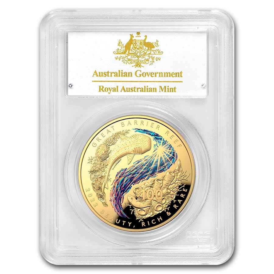 Buy 2022 1 oz Gold Great Barrier Reef Domed PR-70 PCGS (FS) | APMEX