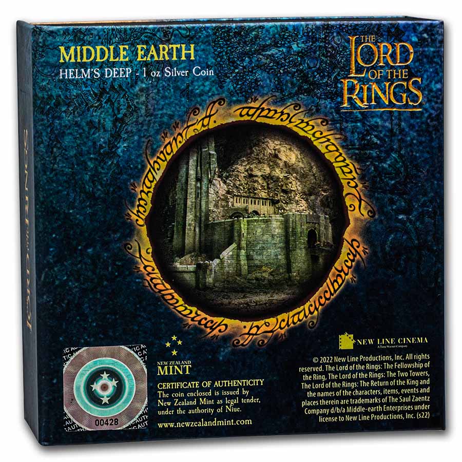 APMEX - 2022 1 oz Silver Coin $2 The Lord of the Rings: Helm's Deep