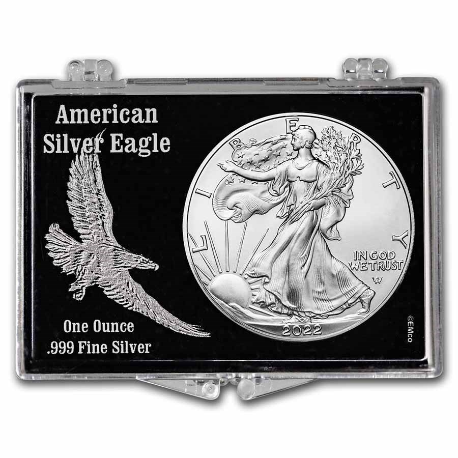Buy 2022 1 oz Silver Eagle - w/Snap-Lock, Embossed Eagle Design | APMEX