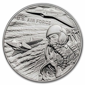 (2022) 1 oz Silver U.S. Air Force Medal (w/Box & COA)