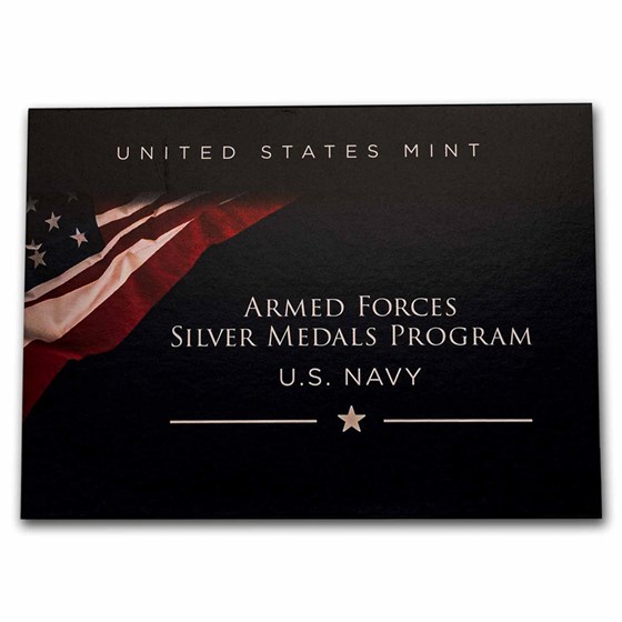 (2022) 1 oz Silver U.S. Navy Medal (w/Box & COA)