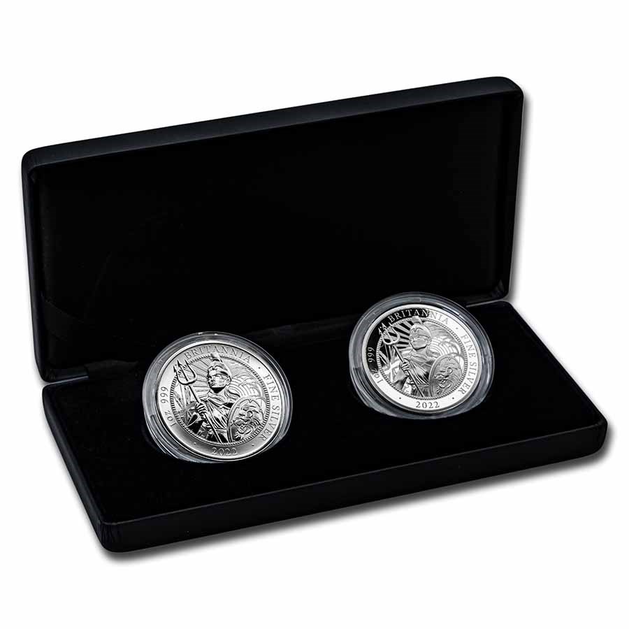 Buy 2022 2-Coin Silver 1 oz Britannia Proof/Reverse Proof Set | APMEX