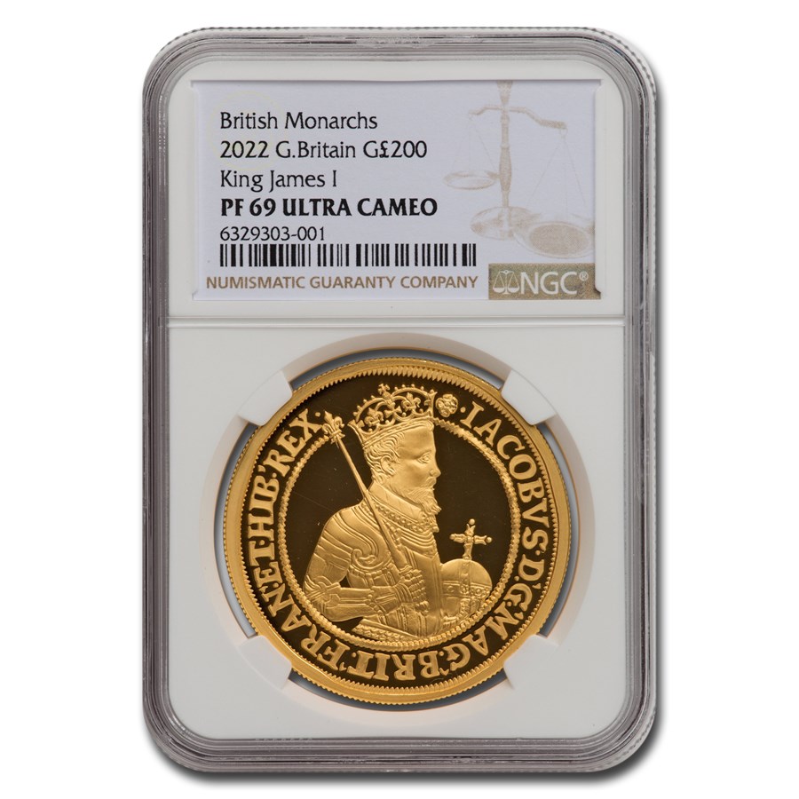 Buy 2022 2 oz Gold British Monarchs King James I PF-69 UCAM NGC | APMEX