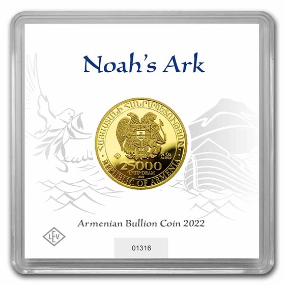 Buy 2022 Armenia 1/2oz Gold 25,000 Dram Noah's Ark BU-package damaged ...
