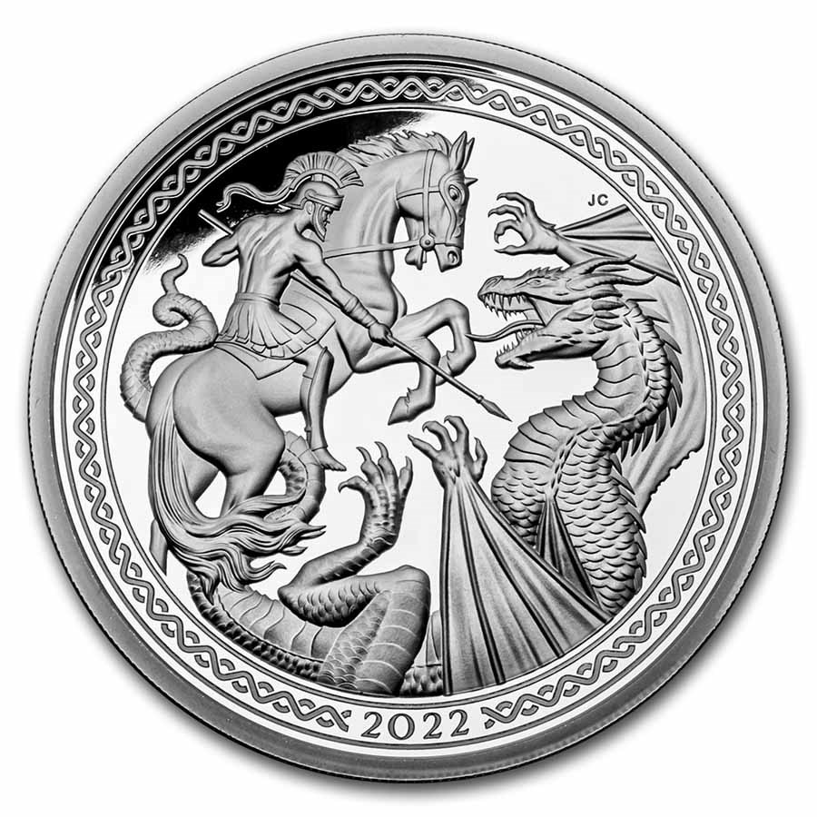 Buy 2022 Ascension Isl. 5 oz Silver Saint George and the Dragon Proof ...