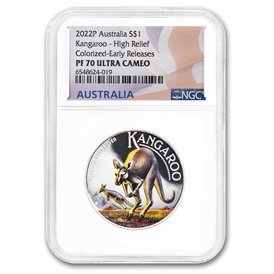 Buy 2022 1 oz Silver Kangaroo Colorized HR PF-70 | APMEX