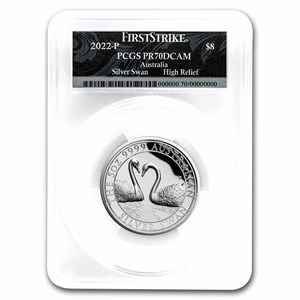 Buy 2022 Australia 5 oz Silver Swan PR-70 PCGS (FS, Swan Label) | APMEX