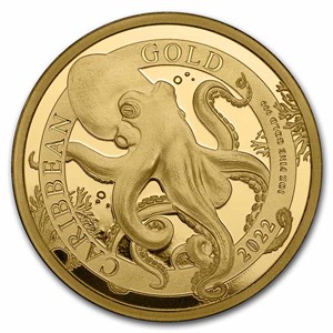 Buy 2022 Barbados 1 oz Gold Caribbean Octopus BU | APMEX