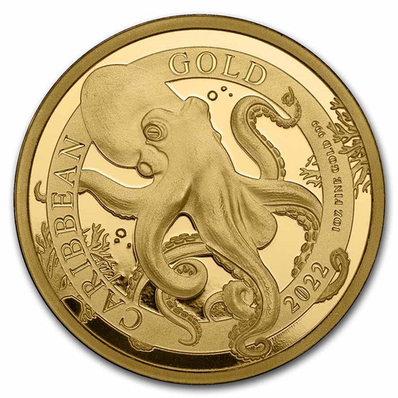 Buy 2022 Barbados 1 oz Gold Caribbean Octopus BU | APMEX