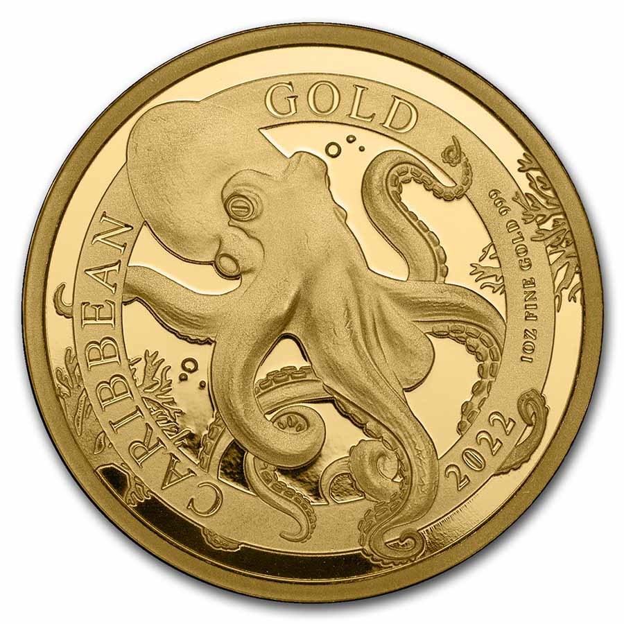 Buy 2022 Barbados 1 oz Gold Caribbean Octopus BU | APMEX