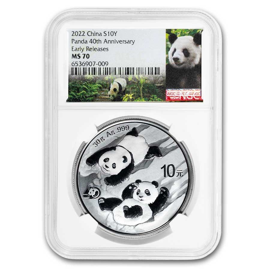 2022 China 30 gram Silver Panda MS-70 NGC (ER)