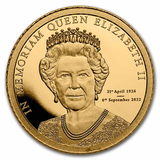 Buy 2022 Cook Islands 1/2 gram Gold In Memoriam Queen Elizabeth II | APMEX