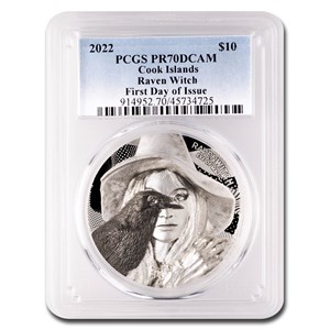 Buy 2022 Cook Islands 2 oz Silver Raven Witch PR-70 PCGS (FDI) | APMEX
